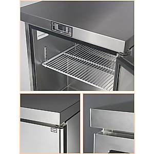 AtosaUSA MGF8405GR 27.50'' 1 Section Undercounter Freezer with 1 Right Hinged Solid Door and Side/Rear Breathing Compressor