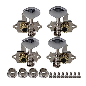 BQLZR Chrome Tuning Pegs Machine Heads 2R2L For Ukulele 4 String Guitar Bass
