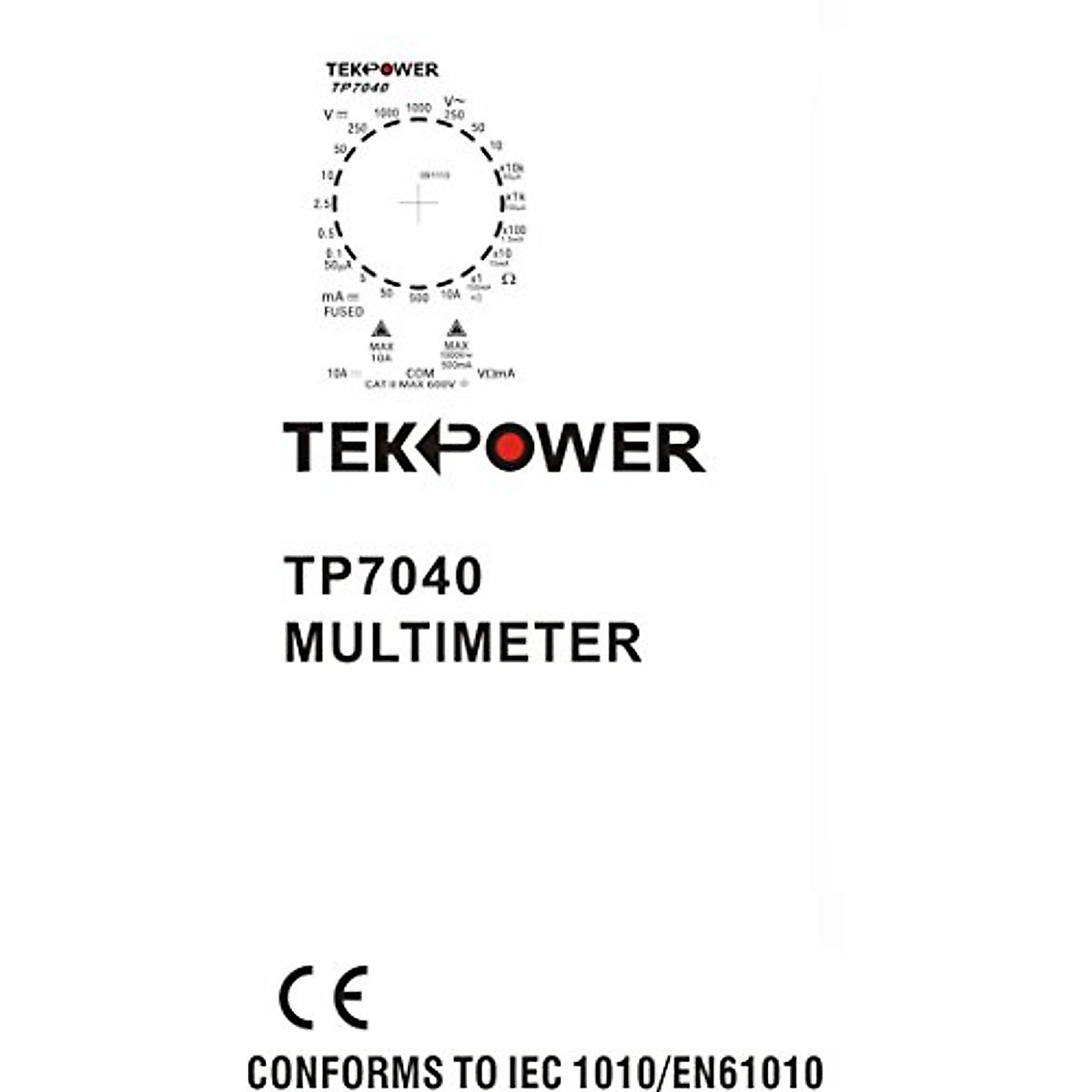 Tekpower TP7040 20-Range AC/DC Analog Multimeter General Purpose with High Accuracy and Well Built Details, Strong Needle