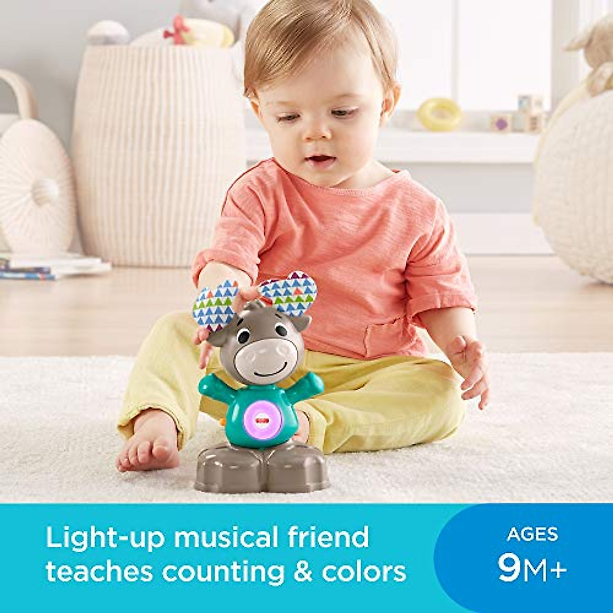 Fisher-Price Linkimals Musical Moose - Interactive Educational Toy with Music and Lights for Baby Ages 9 Months & Up