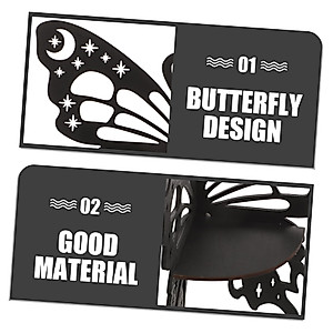 LIFKICH Butterfly Corner Shelf Wooden Floating Shelf Storage Rack for Wall Decor for Displaying Photos and Decorative Items Bedroom Living Room Bathroom