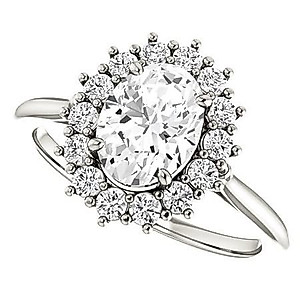 Mois 4 CT Oval Colorless Moissanite Engagement Ring for Women/Her, Wedding Bridal Ring Sets, Eternity Sterling Silver Solid Gold Diamond Solitaire 4-Prong Set for Her (4)
