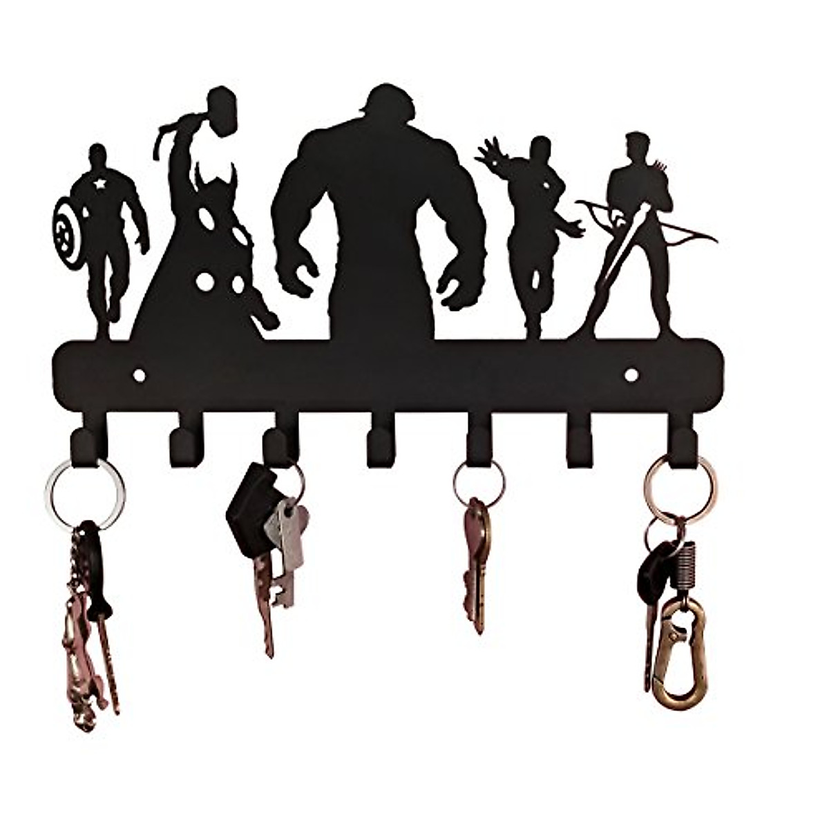 HeavenlyKraft Superheros Wall Mounted Metal Key Holder, Key Organizer, Metal Key Hook, 10.6 X 7.5 X 1 INCH