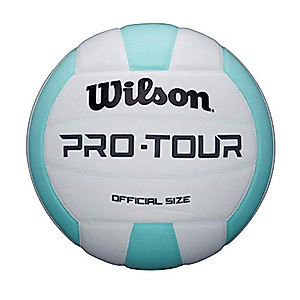 Wilson Pro Tour Indoor Volleyball - Official Size, Teal/White