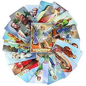 Pack of 54 Assorted Holy Cards with Catholic Saints and Prayers