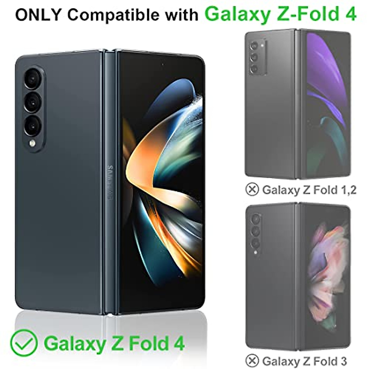 KEZiHOME Samsung Galaxy Z Fold 4 Case, Genuine Leather Galaxy Z Fold 4 Wallet Case [RFID Blocking] with Card Holder Flip Kickstand Magnetic Case Compatible with Samsung Z Fold 4 5G (Black/Brown)