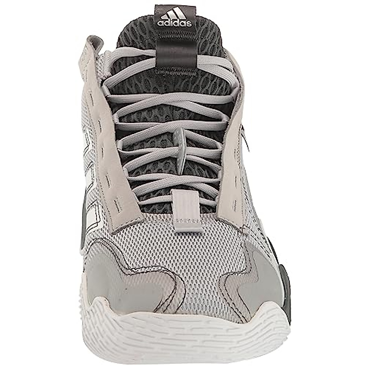 adidas Exhibit B Womens Mid Basketball Shoe, Grey/White/Team Dark Grey, 11.5
