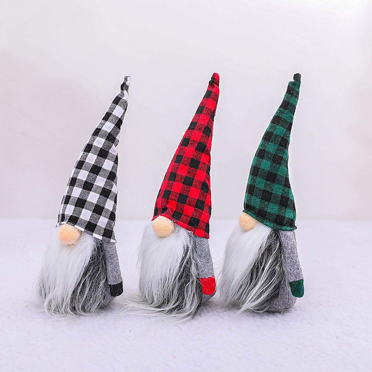 FFPTBNYX Gnomes Christmas Decorations 3PC Handmade Santa Scandinavian Tomte Plush Gnom, Home Tabletop Ornaments Christmas Gnome Decor for Adults.