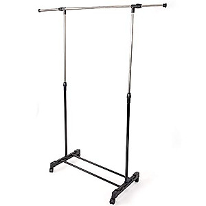 Kcelarec Standard Rod Clothing Garment Rack, Rolling Clothes Organizer on Wheels for Hanging Clothes