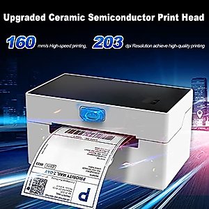 TEROW Thermal Shipping 4x6 Label Printer: Desktop Label Printers with 160mm/s High-Speed Printing and Auto Label Detection Compatible for Small Business, Warehouse and More (with a Label Holder)