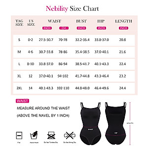 Nebility Seamless Shapewear for Women Tummy Control Bodysuit Shirts Full Body Shaper Tank Top Body Suit Corset Waist Trainer (Black, Medium)