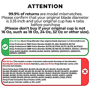 16 Oz Single Serve Blender Cups for Shakes and Smoothies - 2Pcs Ninja Blender Cups Replacement with Flip Top Lid Parts - Single Serve Cup Lid for BL770 BL780 BL660 BL740 BL810 Nutri Ninja Blenders
