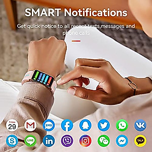 Smart Watch for Android iOS Phones,1.57 inch Full Touch Screen Fitness Tracker with Heart Rate & Blood Oxygen Monitoring IP68 Waterproof Smart Watches for Men Women (Pink)