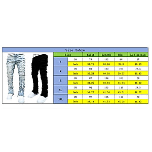 Stacked Jeans Men Skinny Ripped Jeans Slim Fit Denim Pants Y2K Goth Harajuku Emo Jeans Trouser