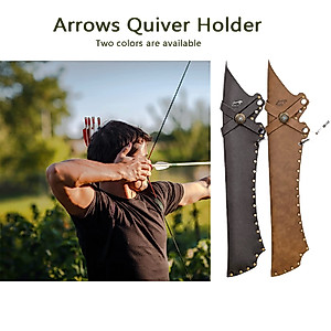 Aolvlulr Archery Hip Quiver, Large Capacity Removable Hanged PU Leather Arrow Quiver for Left/Right Handed Target Shooting (Brown)