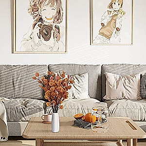 Artflower Artificial Eucalyptus Leaves, Tall Silver Dollar Eucalyptus Leaf Greenery Stems Silk Plastic Plants Fake Eucalyptus Garland Branches for Home Wedding Party Thanksgiving Décor