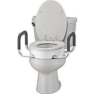 NOVA Medical Products Toilet Seat Riser with Handles, White, 1 Count