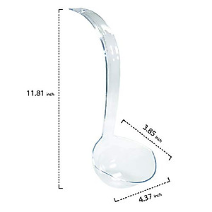 Party Essentials N080621L Hard Plastic Embossed Floral Serving Bowl for Punch/Salad/Snack/Treat, Clear, 8-Quart with ladle