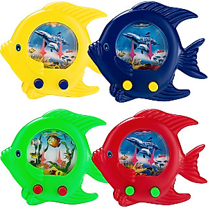 Fish Water Ring Toss Toy - (Pack of 12) Water Ring Game Handheld Retro Game Pocket Travel Toys for Car Game Road Trip Activities for Kids Birthday Party Favors Goodie Bags Stuffers for Kids Toys