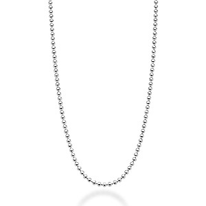 Miabella Italian 925 Sterling Silver 2mm Ball Chain Solid Bead Necklace Made in Italy(Length 20 Inches)