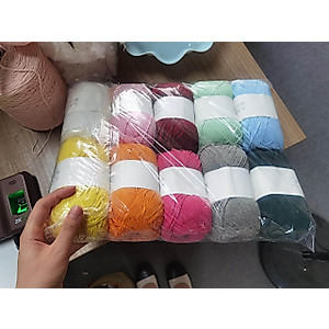 10 Large Skeins of Milk Cotton Yarn Set of 10 Colors 100gr. Each. 1kg Total (2.2 pounds)