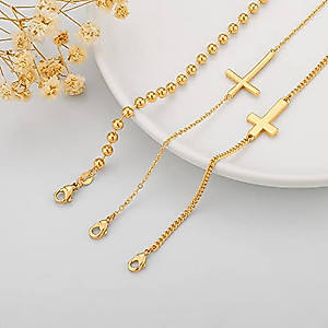 Gold Bracelets for Women, 14k Gold Plated Figaro Chain Braclelets for Women Dainty Gold Bracelets for Women Simple Gold Bracelet Thin Bracelets for Women Teen Girls Jewerly Gifts