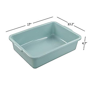 Xyskin 4 Packs Plastic Rectangle Utility Bus Box, Commercial Totes Tubs, 13 L