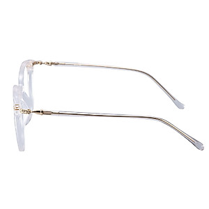 Firmoo Blue Light Blocking Glasses for Women/Men, Oversized Round Clear Computer Glasses Bluelight Blocker Glasses Anti Glare Reduce Eye Strain