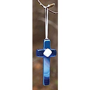 Sentimental Gift for Grandpa from Granddaughter/Grandson for Father's Day/Christmas/Birthday-Handmade in USA Glass Cross-Religious Gift for Grandpa -Gift for Grandfather