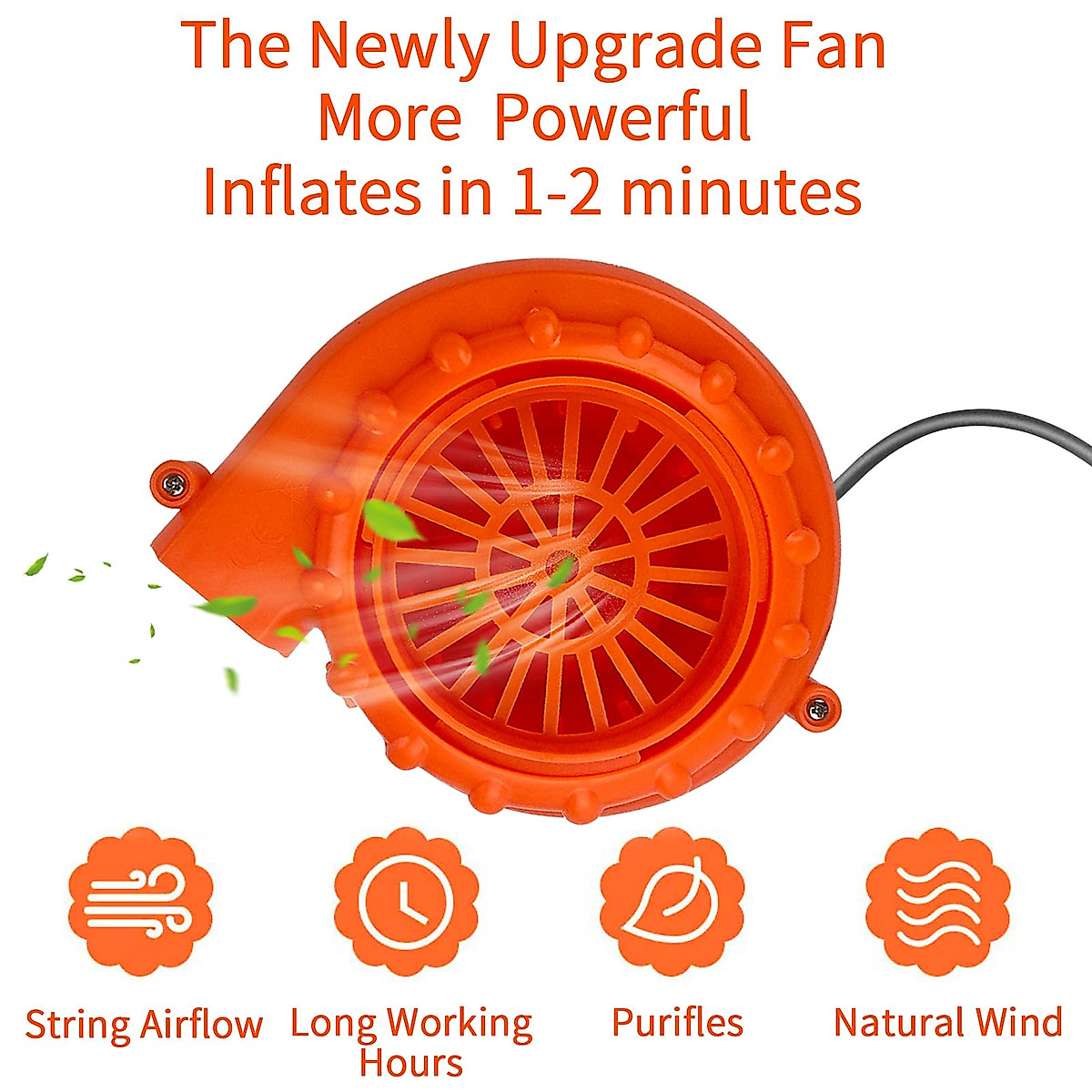 QLINLEAF Mini Blower Fan for Dinosaur Costume or Other Inflatable Game Clothing Suits, Orange