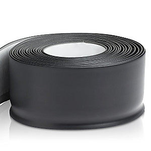 Proflex Black Vinyl Wall Base 6 inch X 80 ft - Wall Base Trim with Super Strong Peel and Stick Adhesive Back - Flexible Self Stick Vinyl Wall Base - Easy Install Vinyl Floor Base with Toe