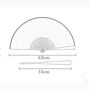 ZAEGO Chinese Fan Hand Fan Ancient Folding Fan Boys Chinese Style Retro Bamboo Silk Costume Hanfu Fan Japanese Fan (Color : OneColor, Size : 33cm)
