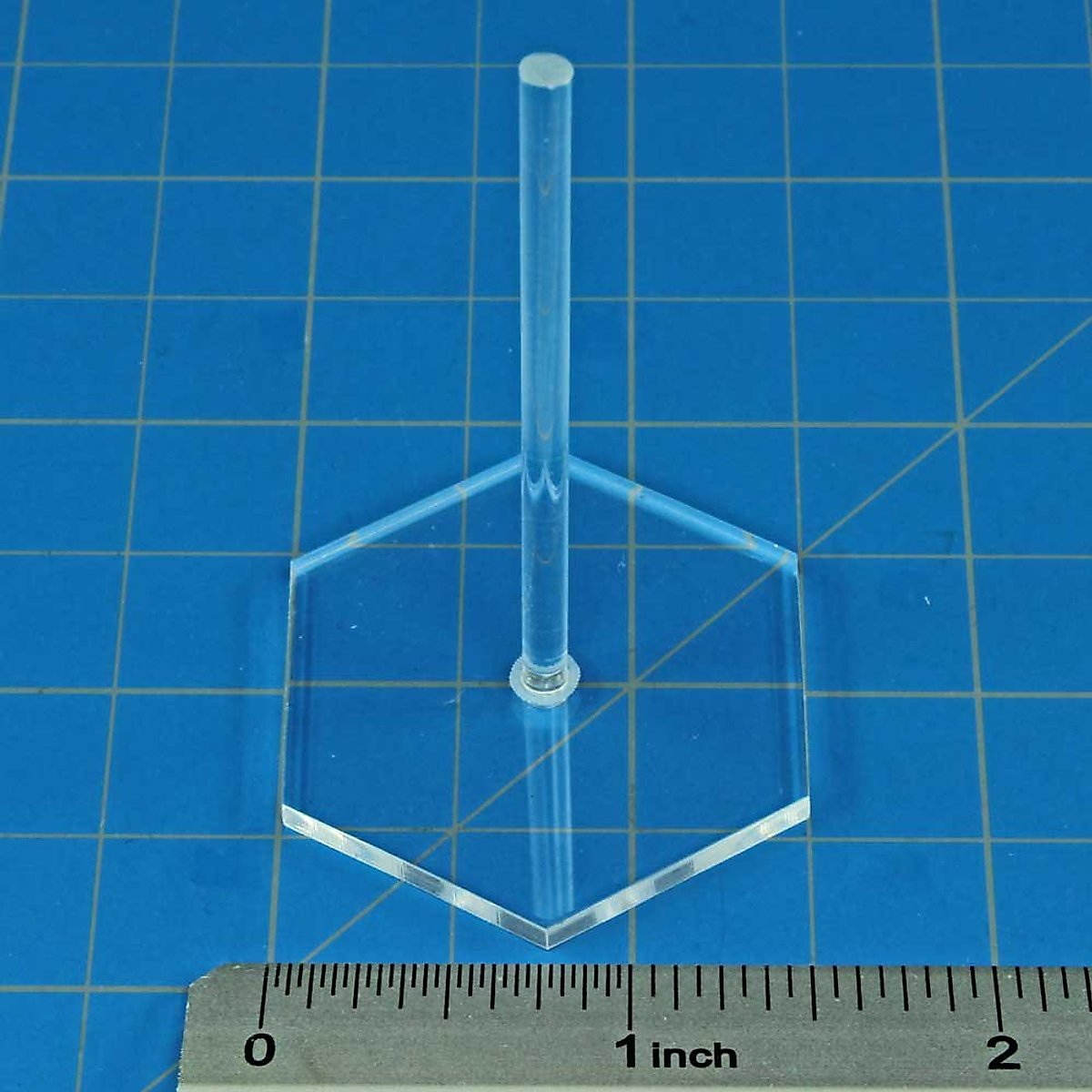 LITKO Acrylic Flight Stands | Hexagon | 3mm Clear Hexagonal Flight Base with Flight Peg (2.5-inch)