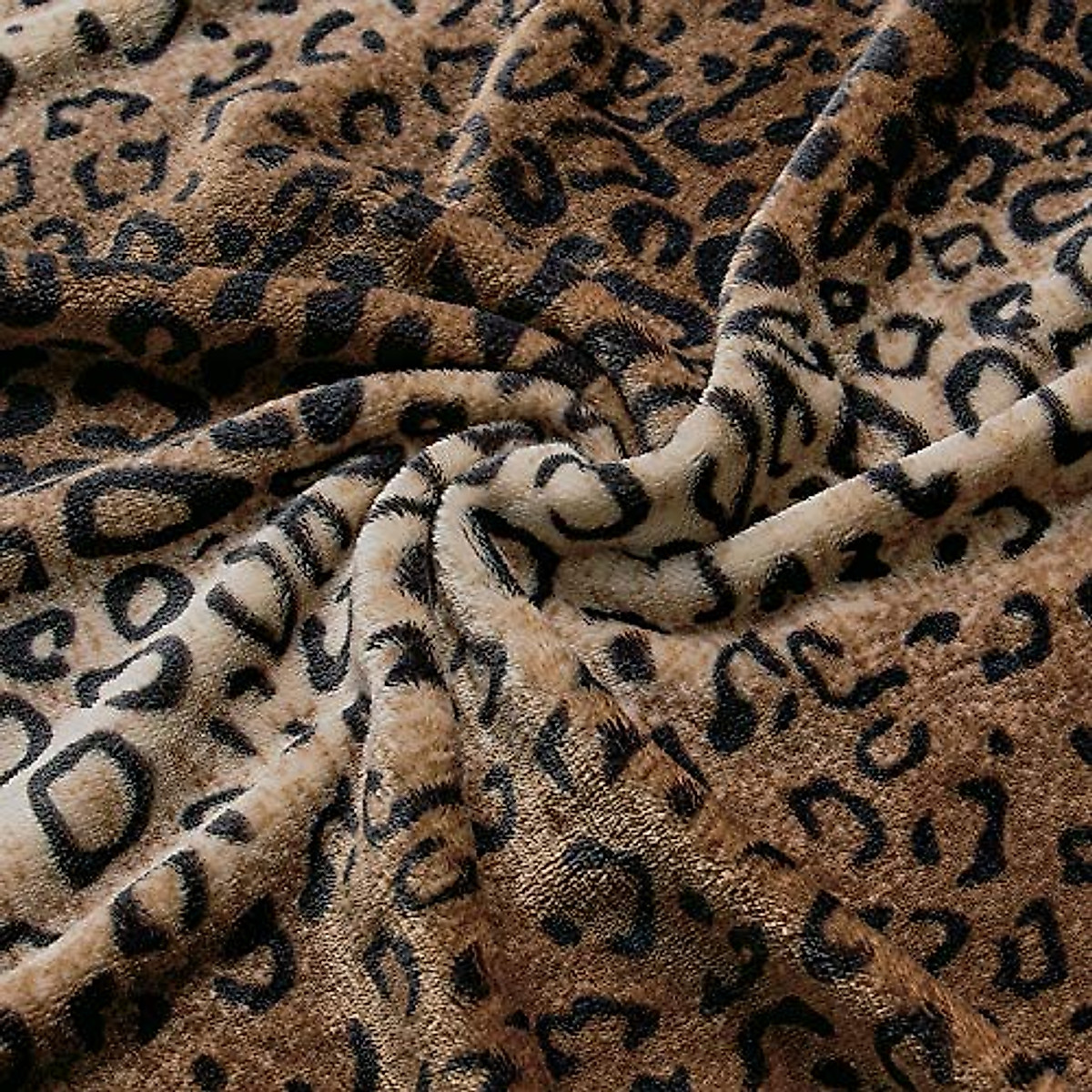 softan Fleece Leopard Print Throw Blanket for Sofa Sofa Bed Couch Travel Camping Lightweight Super Soft Ultra Luxurious Plush Cheetah Throw Flannel Blankets 50"×60"