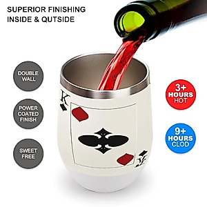 OPTKSNCU 304 Stainless Steel Insulated Cup with Lid, Spades K Poker Print Durable, And Easy to Clean – Ideal for Home, Office, And Gift Giving