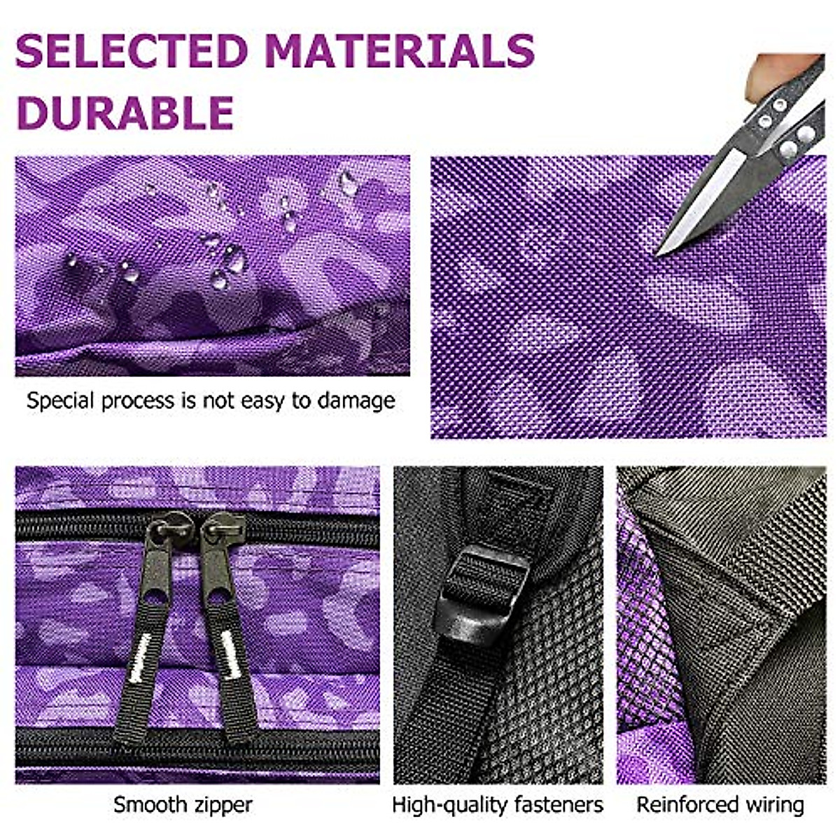 Telosports student backpack printed school bag Purple,Business Durable Backpack , College School Computer Bag for Men & Women (5# purple)