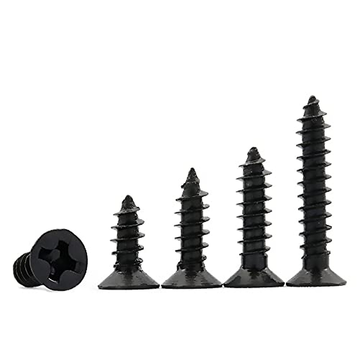 100pcs Self Tapping Screws M1.7 M2 M2.3 M2.6 M3 Laptop Screws Computer Screws Small Philips Pan Head Black Carbon Steel DUO ER (Length : 12mm, Size : M3)