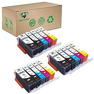 Supricolor 15 Pack PGI-225 CLI-226 Ink Cartridges High Yield Compatible with PIXMA iP4820 iP4920 iX6520 MG5120 MG5320 MG6120 MG6220 MG8120 MG8220 MX712 MX882 MX892 ( Without Gray)