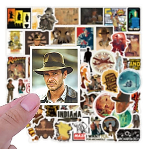 51Pcs Indiana Jones Raiders of The Lost Ark Stickers Pack | Classic Movie Vinyl Waterproof Stickers for Water Bottle,Skateboard,Laptop,Phone,Car Decal Stickers for Adults Teens Kids