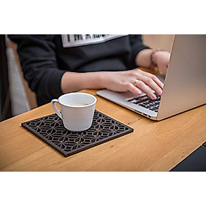 Silicone Trivet for hot Dishes Pots and Pans Our Decorative Table Mats can be Used as Pot Holders and Oven Mitts Coasters Jar Openers and are Microwave Safe. Set of 2 Potholders by Q's INN.