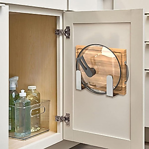 Pot Lid Rack Holder Stainless Steel Pot Lid Organizer Wall Mounted Design Pan Lid Organizer Cutting Board Holder for Place Pot Covers, Cutting Boards,Bakeware Dish Plate,Serving Trays(7.9*3.2in)