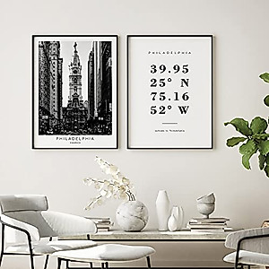 Dear Mapper Philadelphia United States View Abstract Road Modern Map Art Minimalist Painting Black and White Canvas Line Art Print Poster Art Print Poster Home Decor (Set of 3 Unframed) (16x24inch)