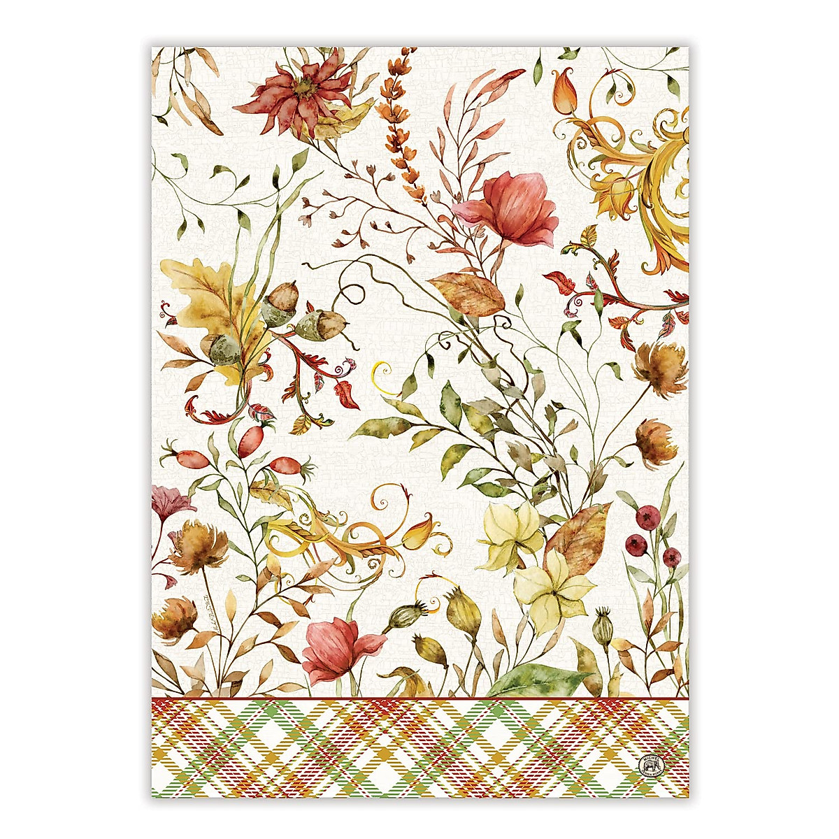 Michel Design Works Kitchen Towel, Fall Leaves & Flowers