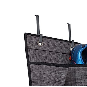 Internet's Best Over the Door Hanging Shoe Organizer - 20 Pocket Closet Shoe Bins - Large Canvas Pockets - College Dorm or Small Apartment - Grey