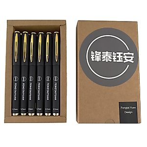 Fengtaiyuan Gel Ink Rollerball Pens, Comfortable Non-Slip Grip, Black Ink, Fine Point, 0.7mm, Writting Smoth, Quick-Drying Ink, 18-Piece Box (07P18)