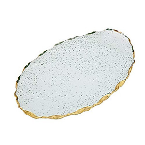 Godinger Harper Oval Serving Tray Platter - Gold Trimmed
