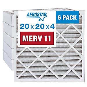 Aerostar 20x20x4 MERV 11 Pleated Air Filter, AC Furnace Air Filter & 20x25x4 MERV 8 Pleated Air Filter, AC Furnace Air Filter