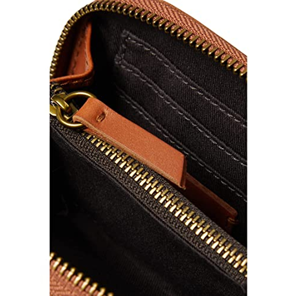 Madewell The Zip Wallet in Leather Burnished Caramel One Size