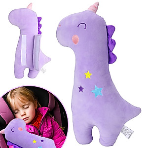 Barelove Seat Belt Cover Pillow for Kids, Car Seatbelt Cushion Shoulder Neck Support Protector Pad, Soft Stuffed Plush Travel Vehicle Safety Belts Strap Pillow for Boys and Girls Headrest (Unicorn)