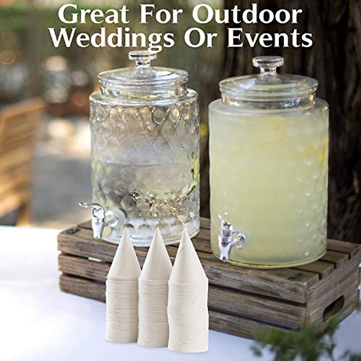 Upper Midland Products 200 Disposable Snow Cone Paper Cups Funnel 5 Oz